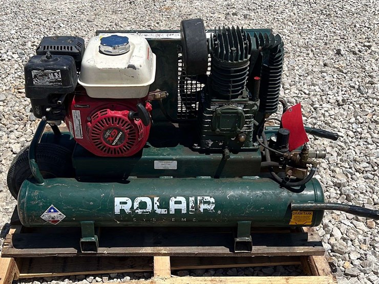 Rolair gas powered air compressor - Lot #346, Summer Online Equipment ...