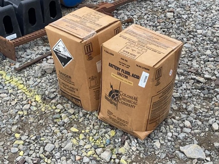 (2) 5 Gallon Battery Acid Fluid - Lot #3027, Day 2 - February 2023 Farm ...