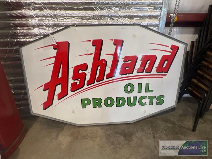ANTIQUE ASHLAND OIL PRODUCTS SIGN - Lot #275, Annual Late Summer/ Early ...